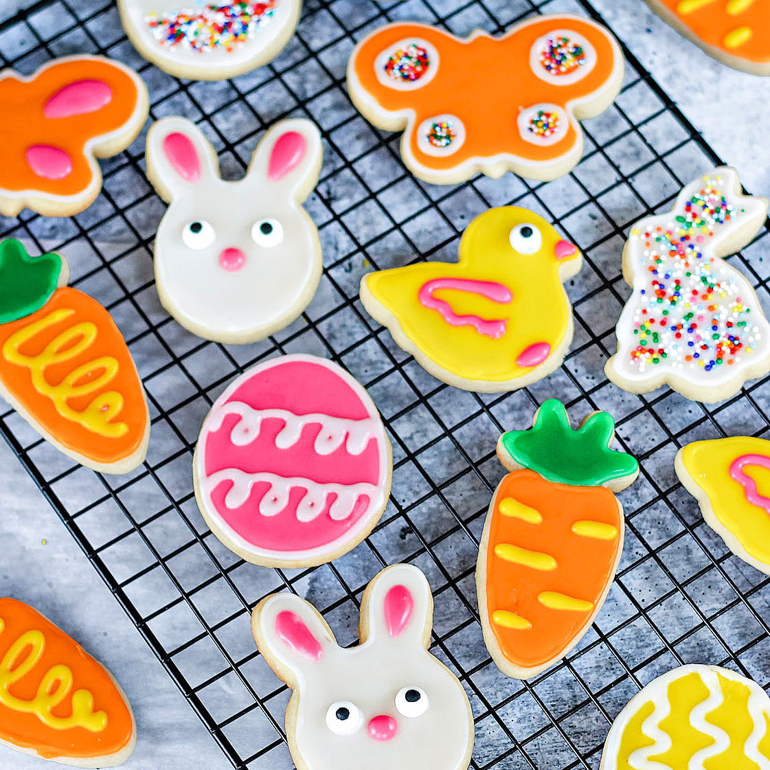 The BEST Vegan Easter Cookies with Simple Sugar Icing