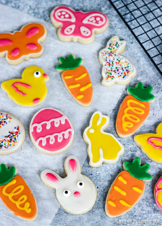 The BEST Vegan Easter Cookies with Simple Sugar Icing
